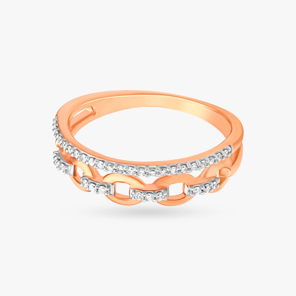 Elegant Abstract Diamond Ring