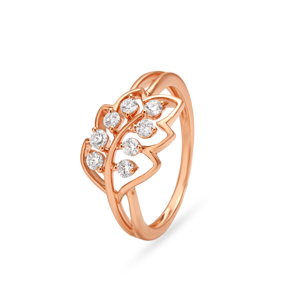 Classy Leaf Rose Gold Finger Ring
