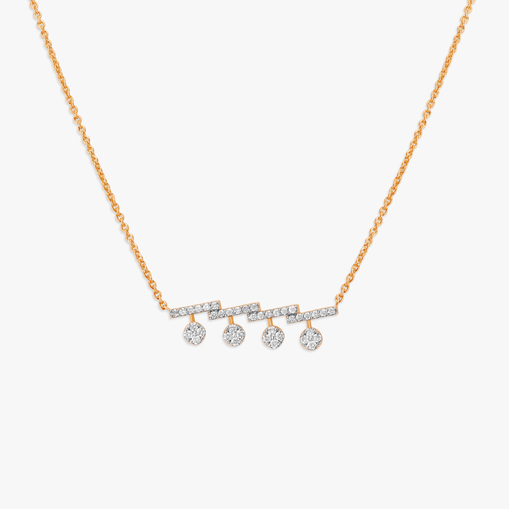 Daint Sparkle Diamond Pendant with Chain
