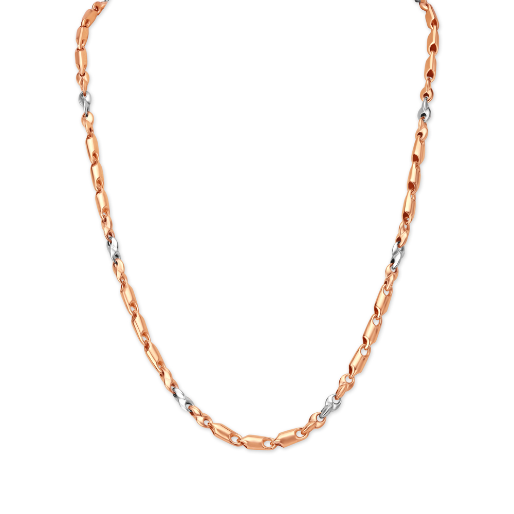Wavy Link Dual Tone Gold Chain For Men