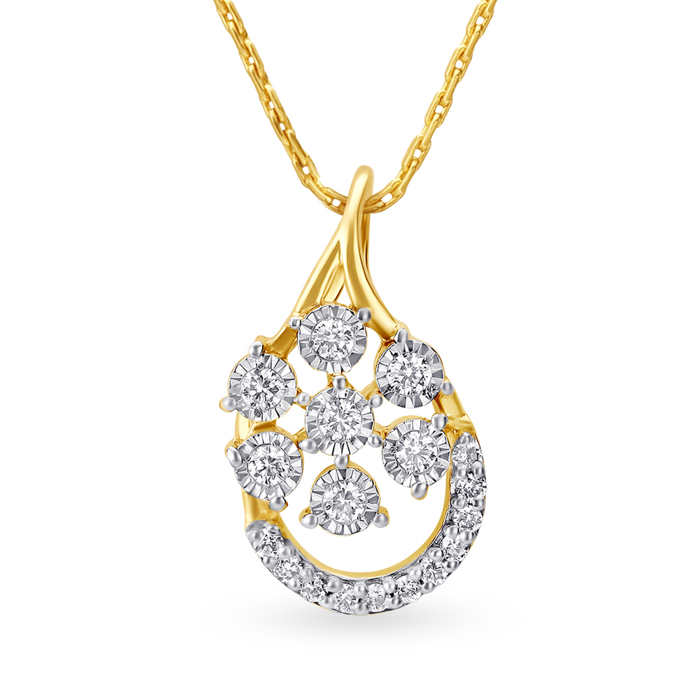 Dazzling Flower Motif Diamond Pendant