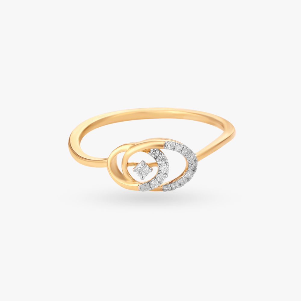 Symmetric Loops Diamond Ring