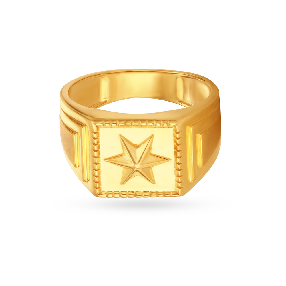 Model Star Gold Finger Ring For Men