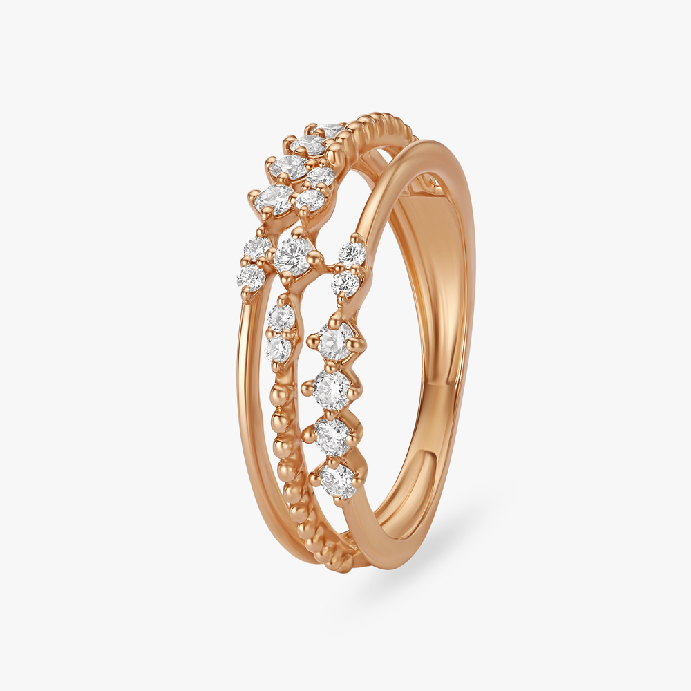 Layered Diamond Finger Ring