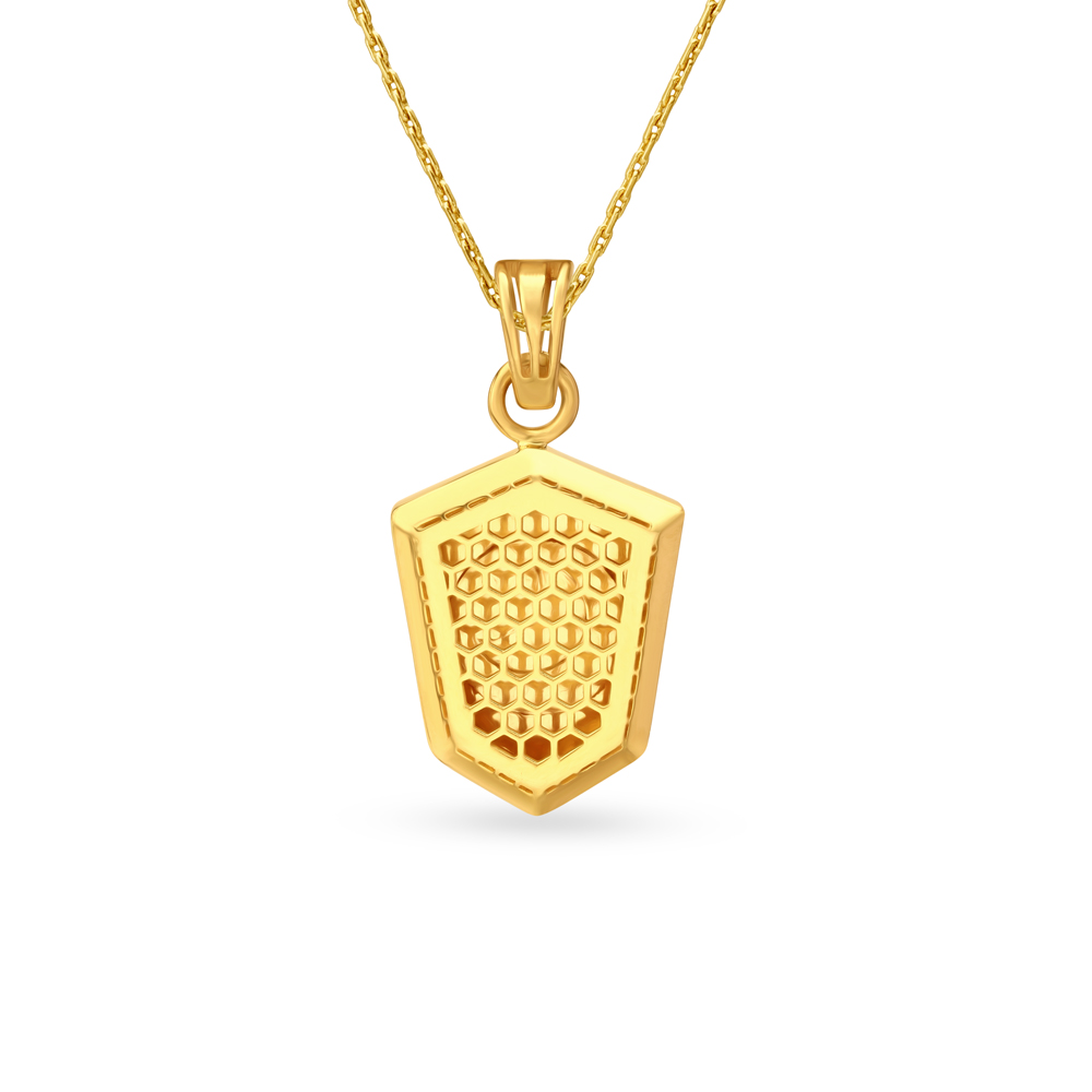 Moon and Star Engraved Men's Laser Cut Pendant