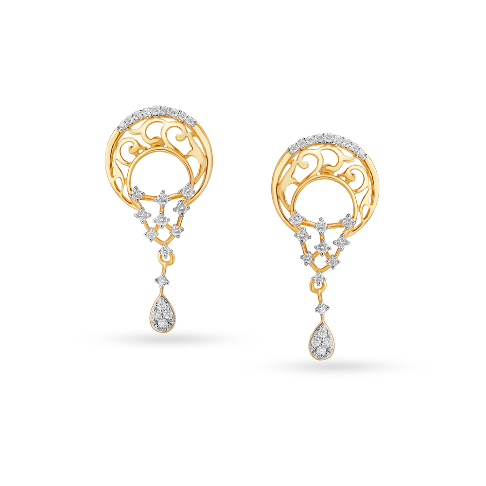 Enticing Diamond Short Drop Earrings