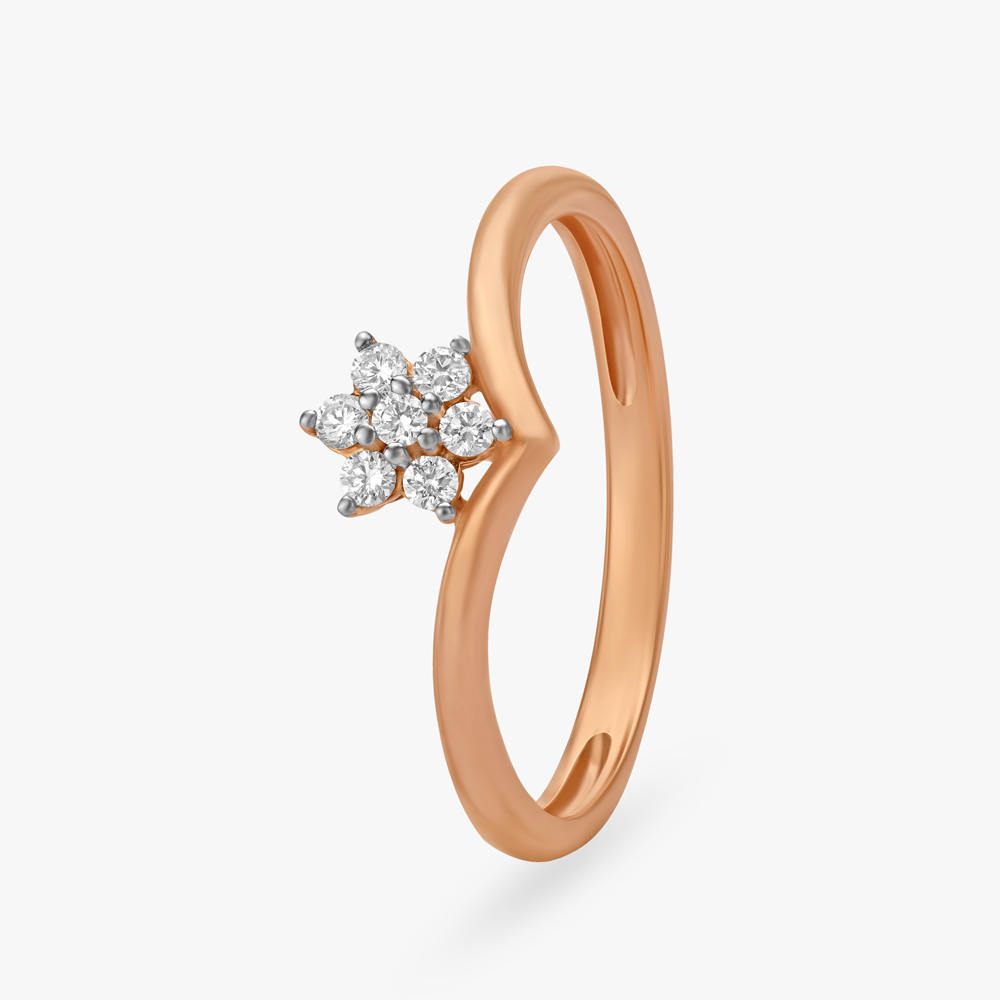 Floral Dip Diamond Ring