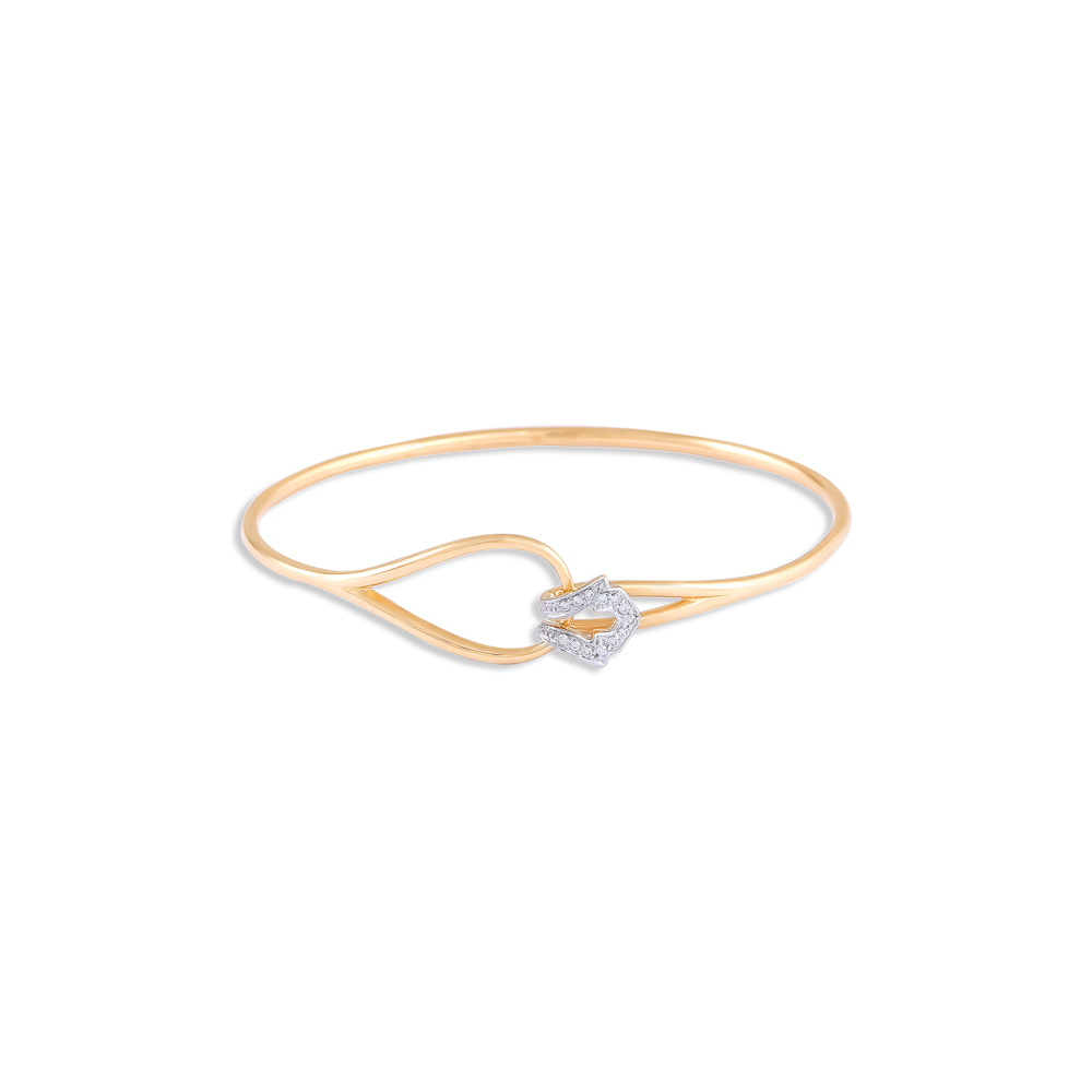 14Kt Yellow Gold Bangle With Diamonds