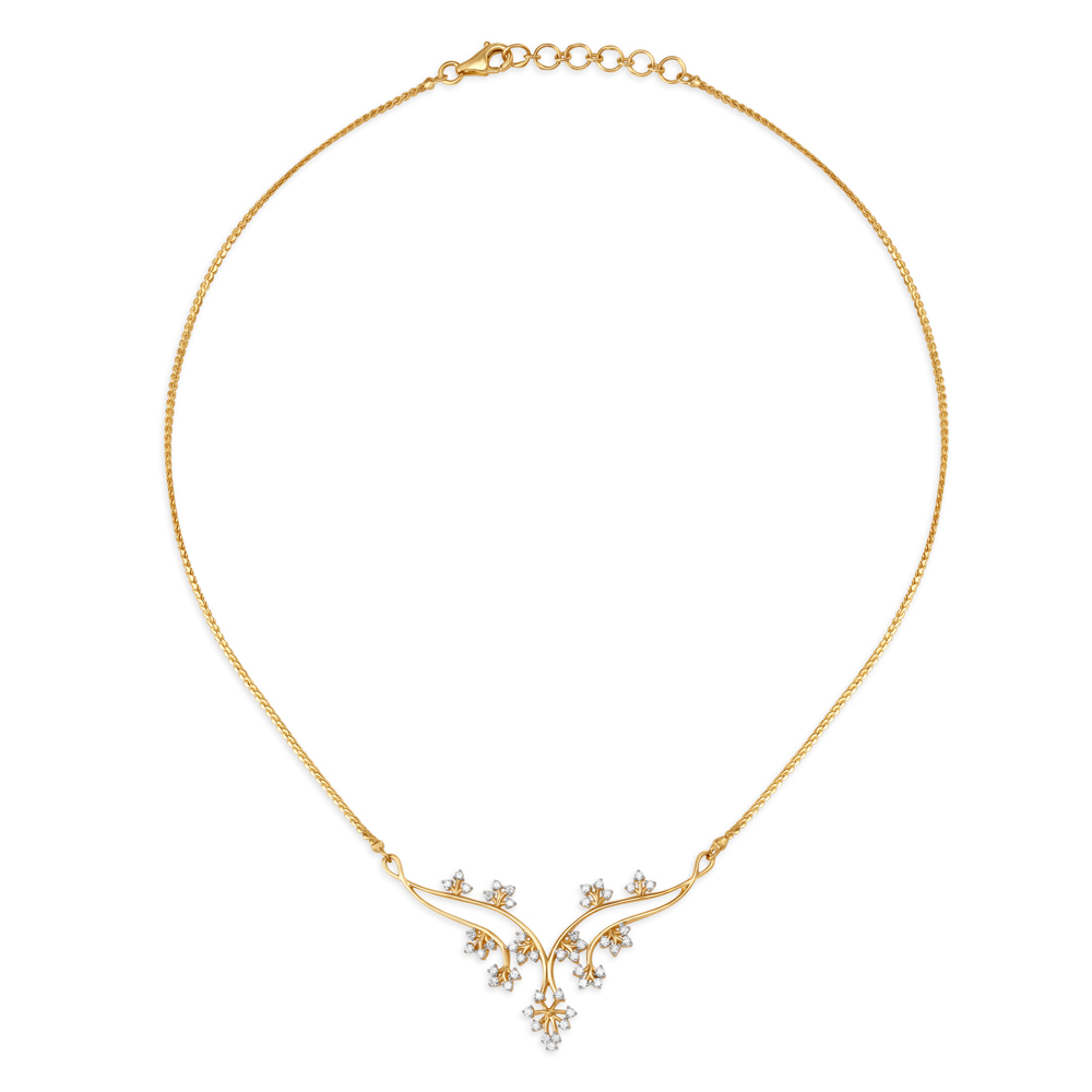 Grand Floral Gold and Diamond Necklace