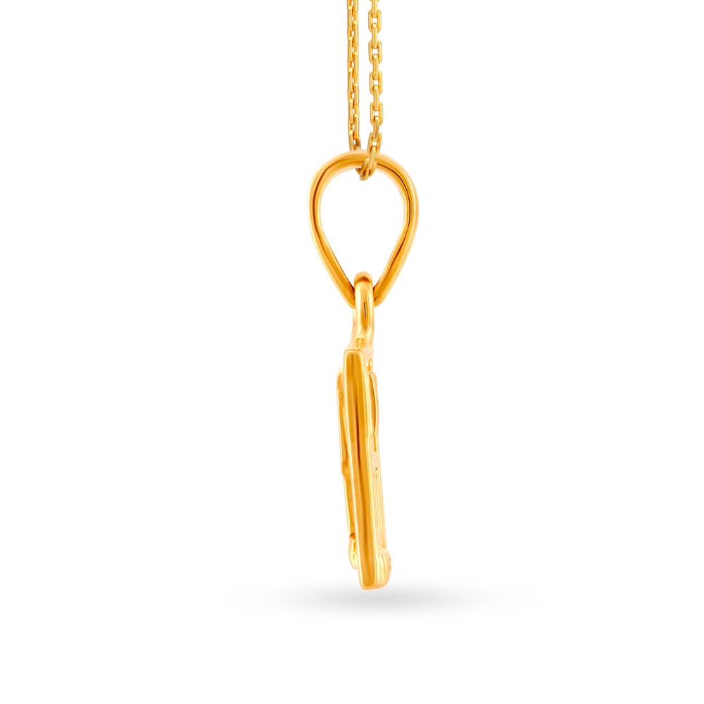 Contemporary Swastik Gold Pendant