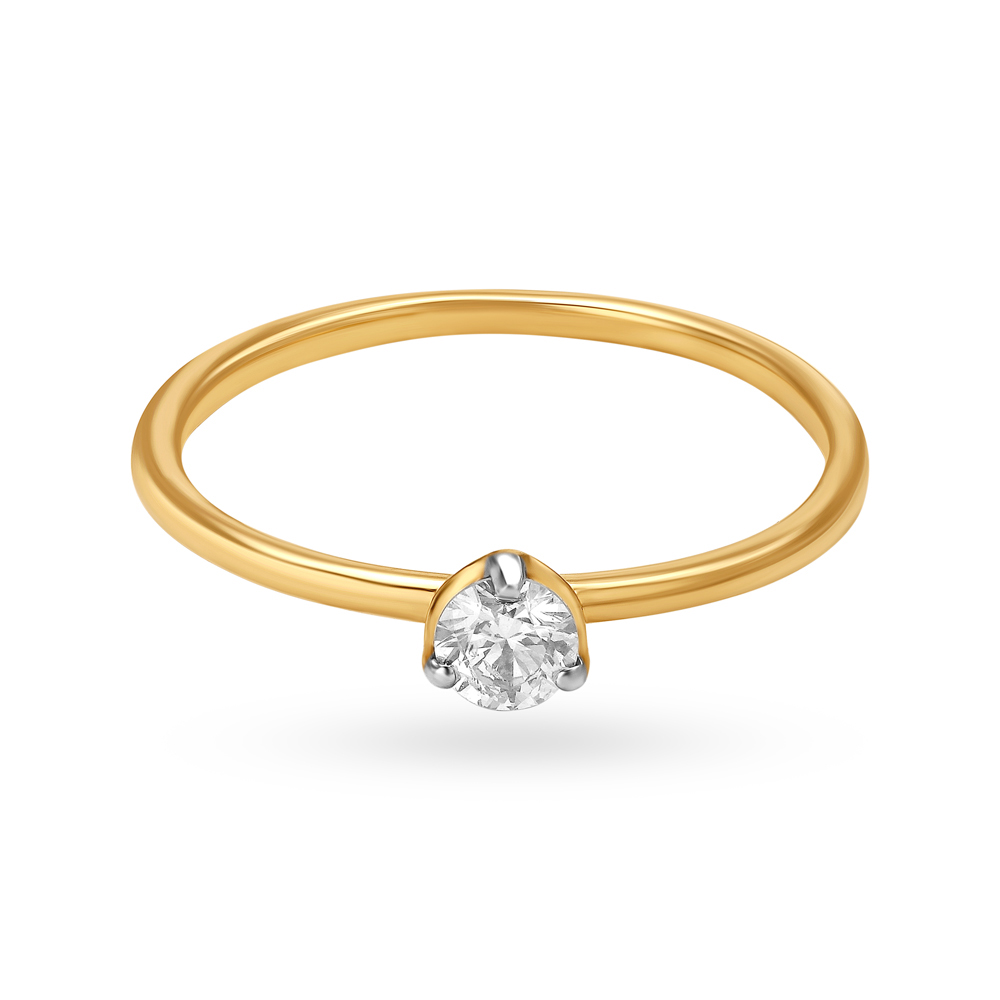 14KT Yellow Gold Finger Ring With Solitaire