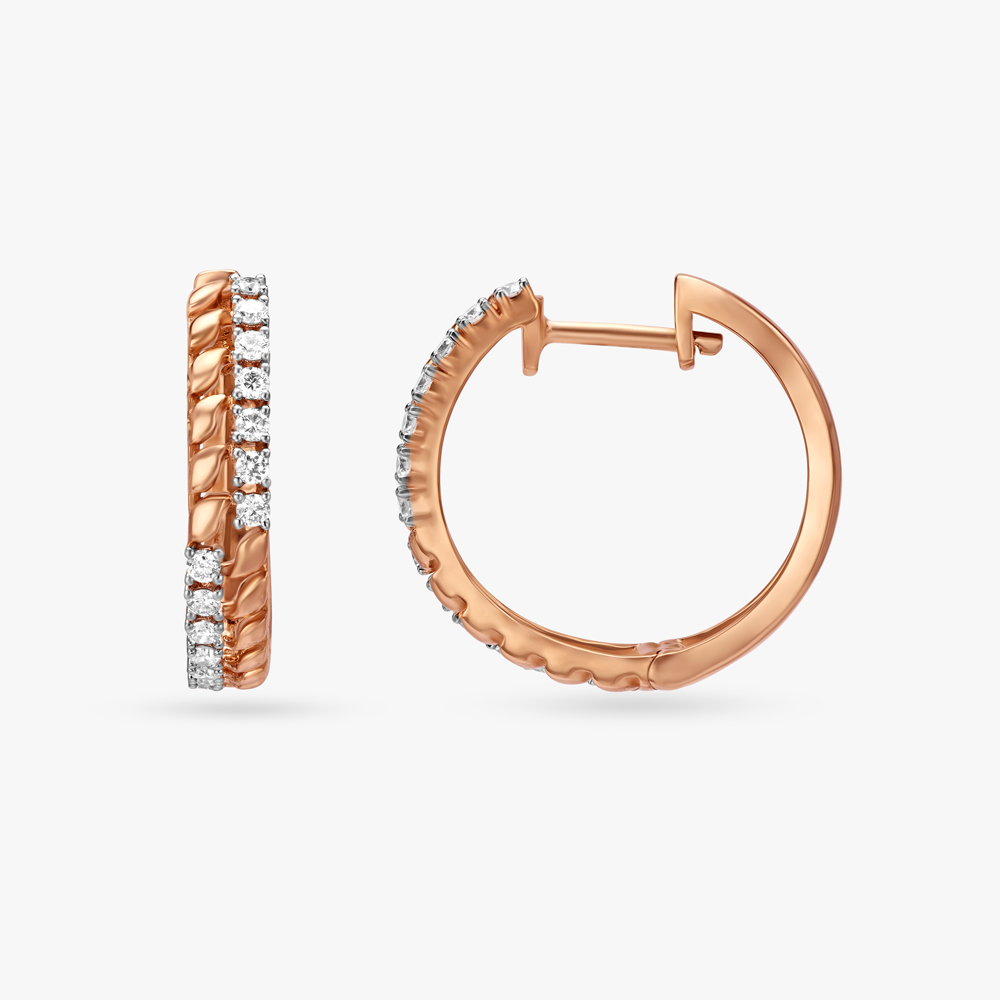 Stylish Chic Diamond Hoop Earrings