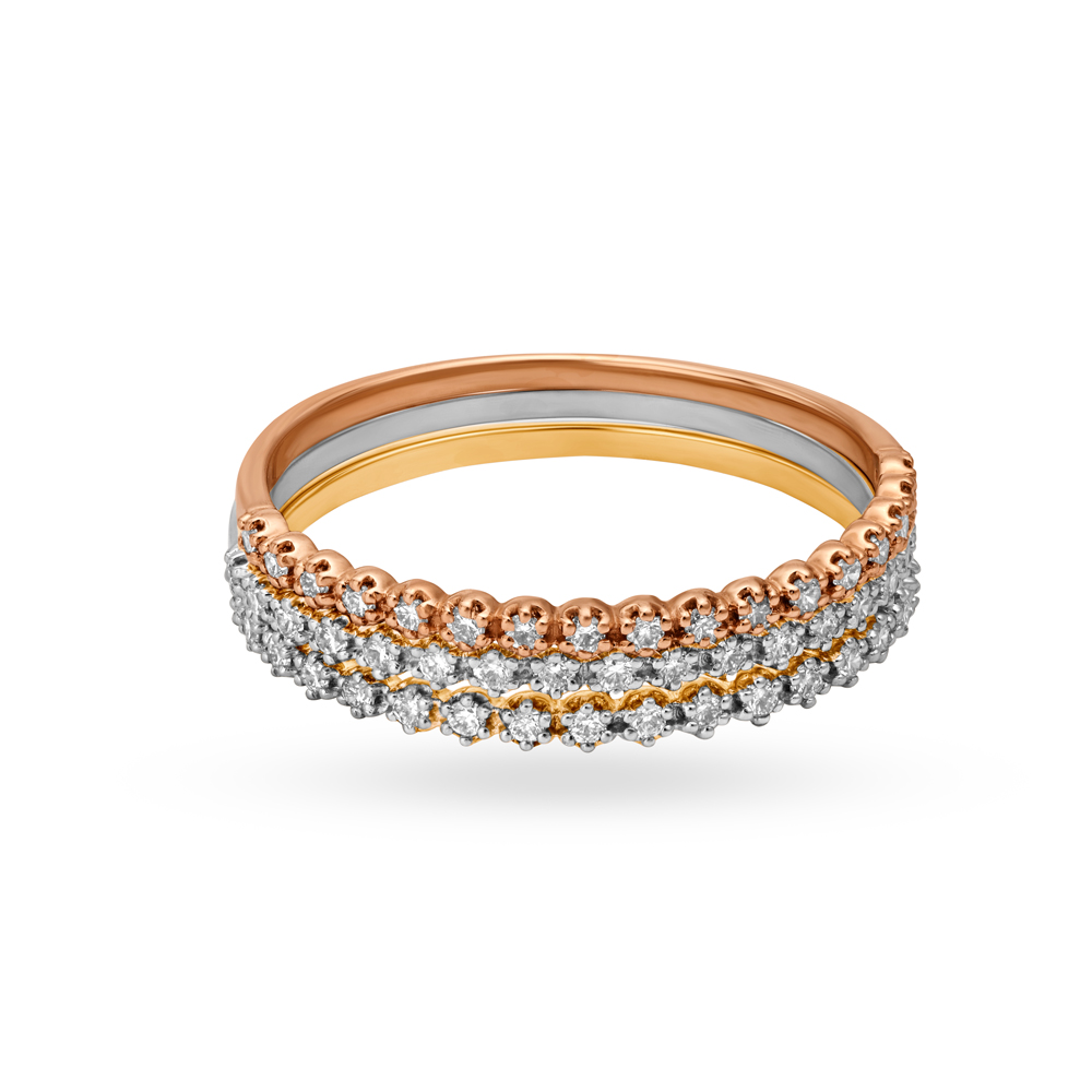 Chic Graceful Diamond Rings in Yellow, White and Rose Gold