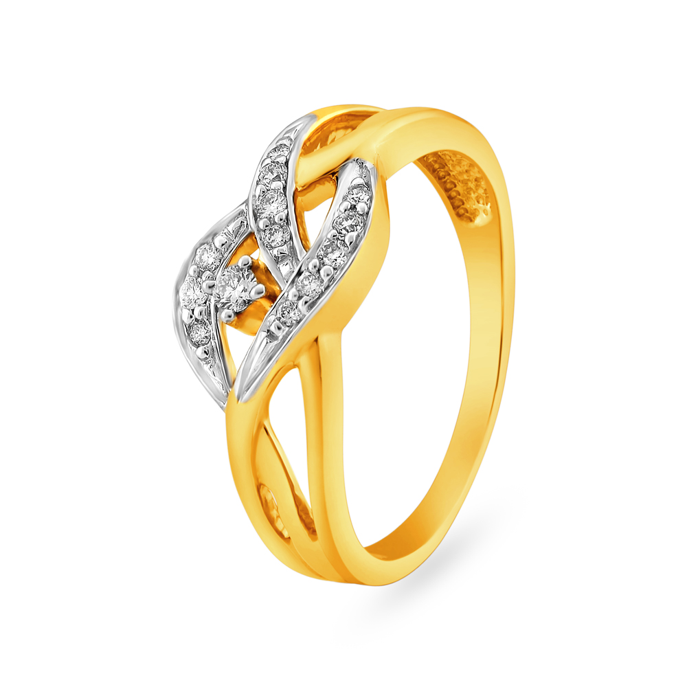 Contemporary Interwoven Diamond Ring