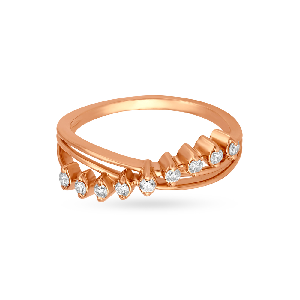 Wave Rose Gold Finger Ring