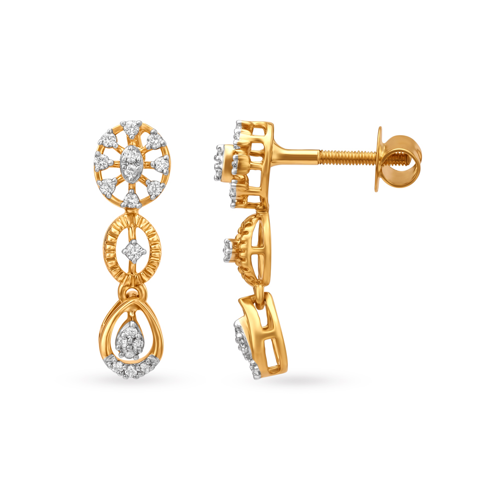 Exuberant Elegant Diamond Drop Earrings