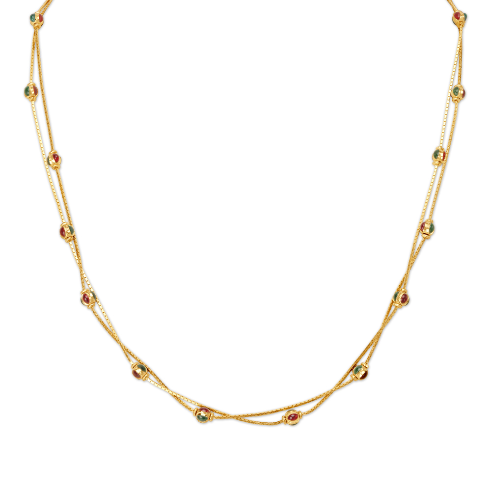Amazing Two Row Bead Gold Chain