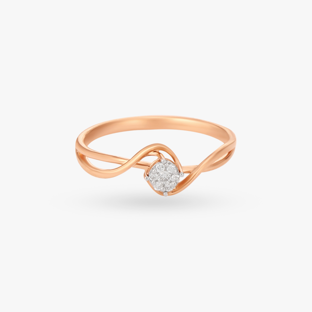Modern Crossover Diamond Ring