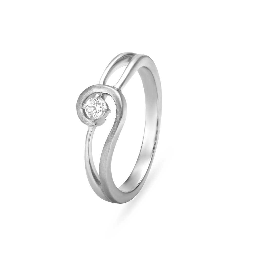 Artistic White Platinum Finger Ring