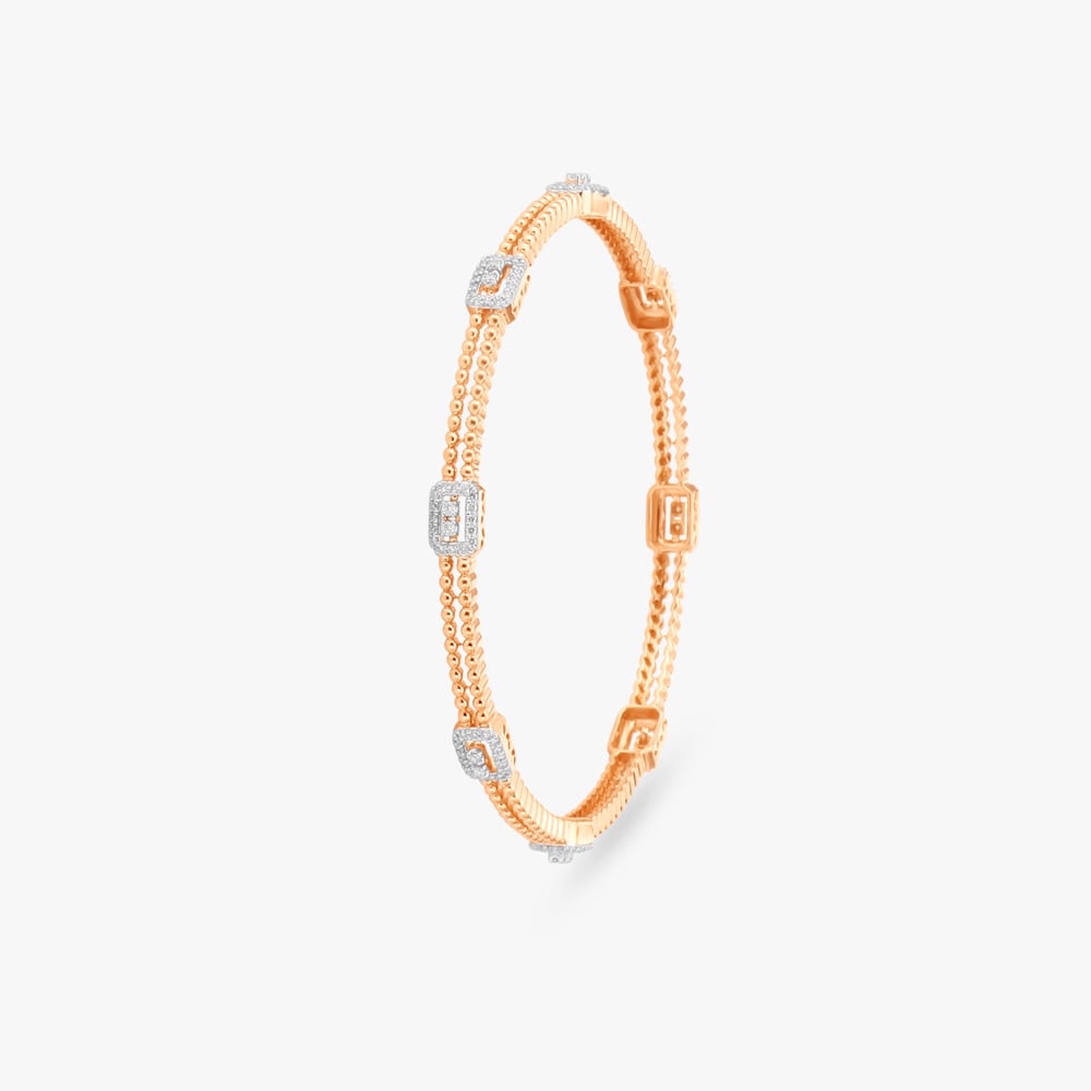 Enchanting Modern Diamond Bangle