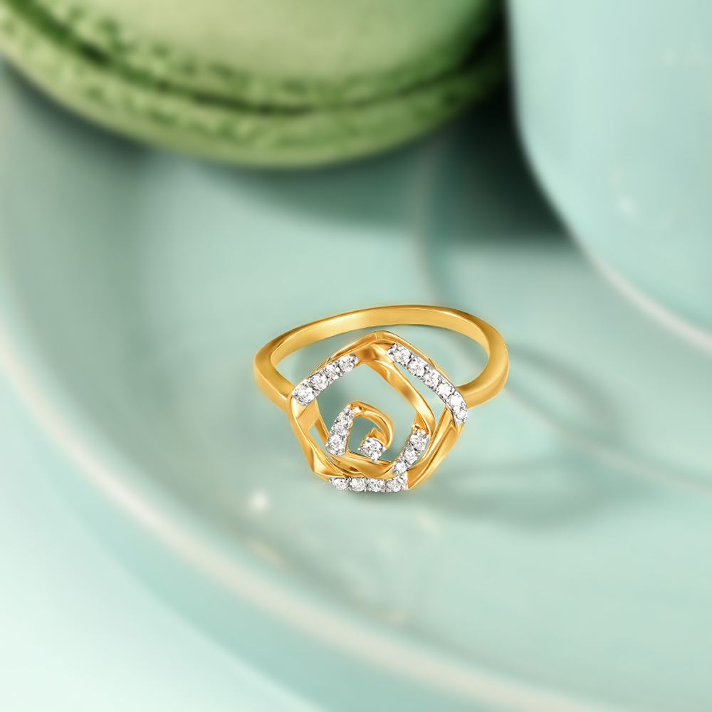 Swirling Geometry Diamond Ring