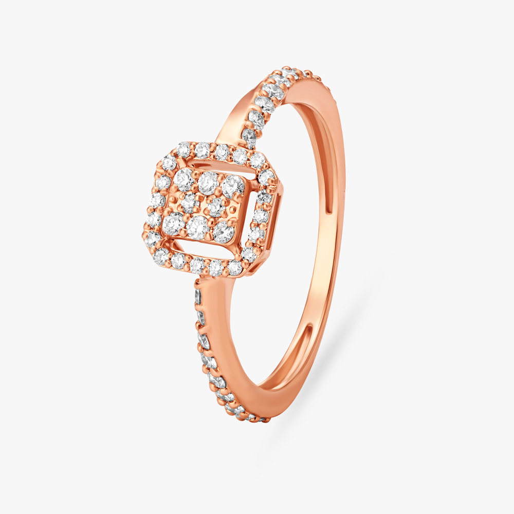 Geometric Dainty Diamond Ring