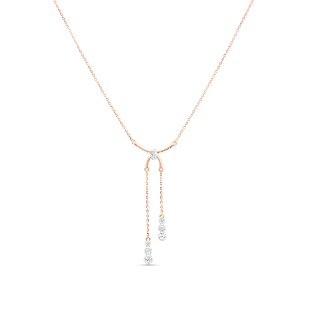 14 KT Rose Gold Lovely Diamond Necklace