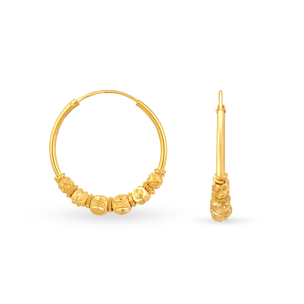 Traditional Angelic Gold Hoop Earrings