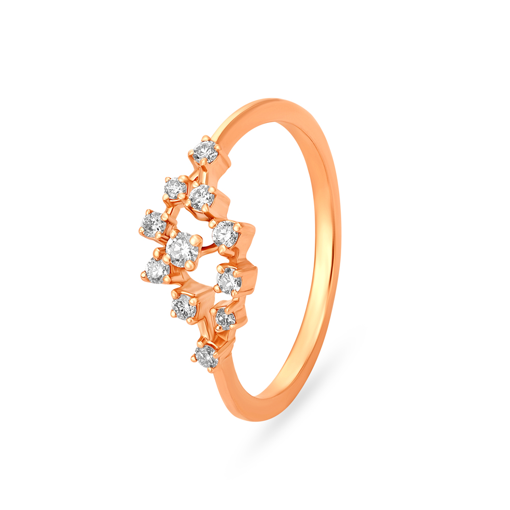 Crossover Diamond Finger Ring
