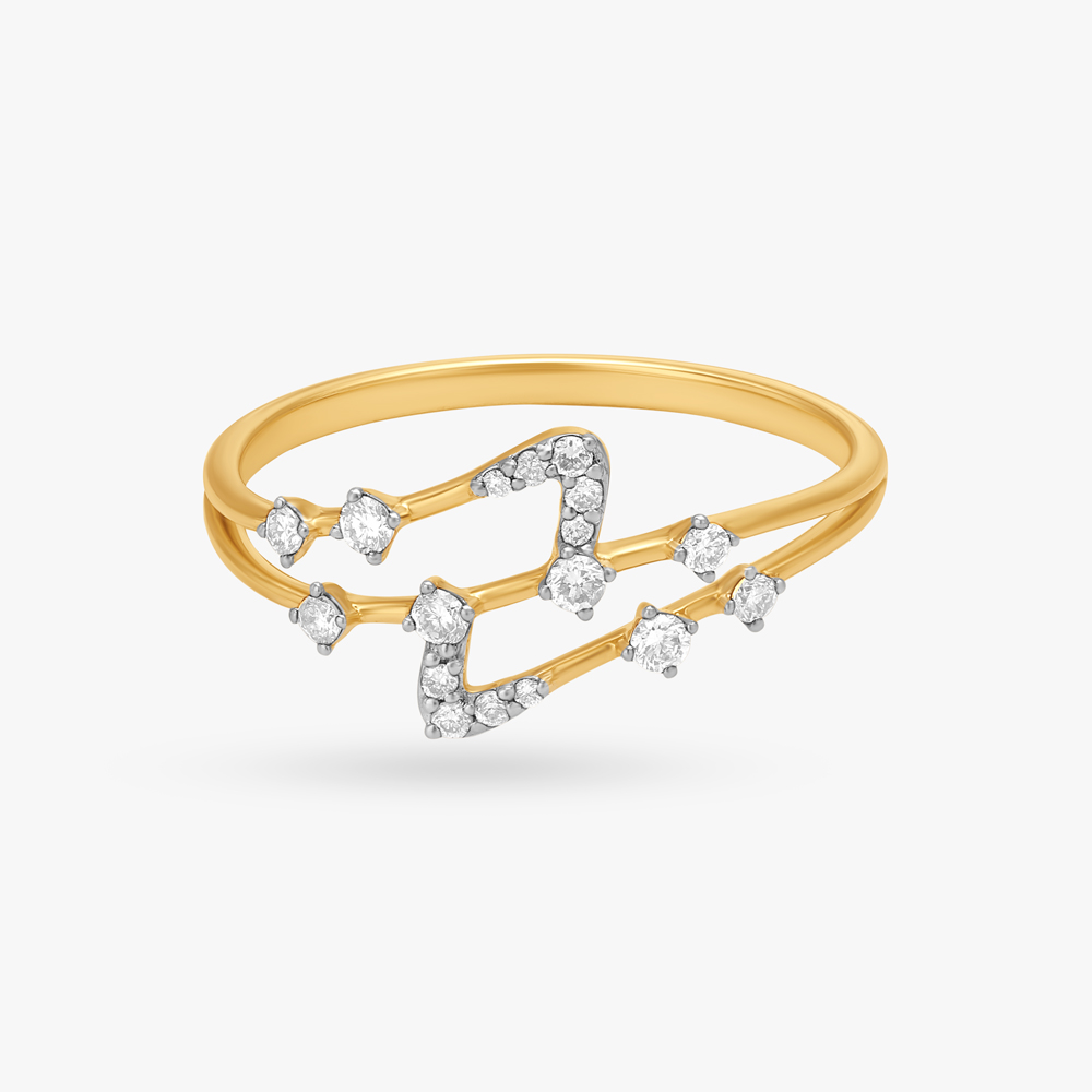 Stylish Waves Diamond Ring