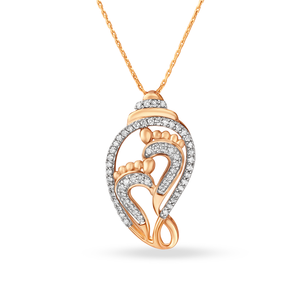 Blessed Ganesh Rose Gold and Diamond Pendant