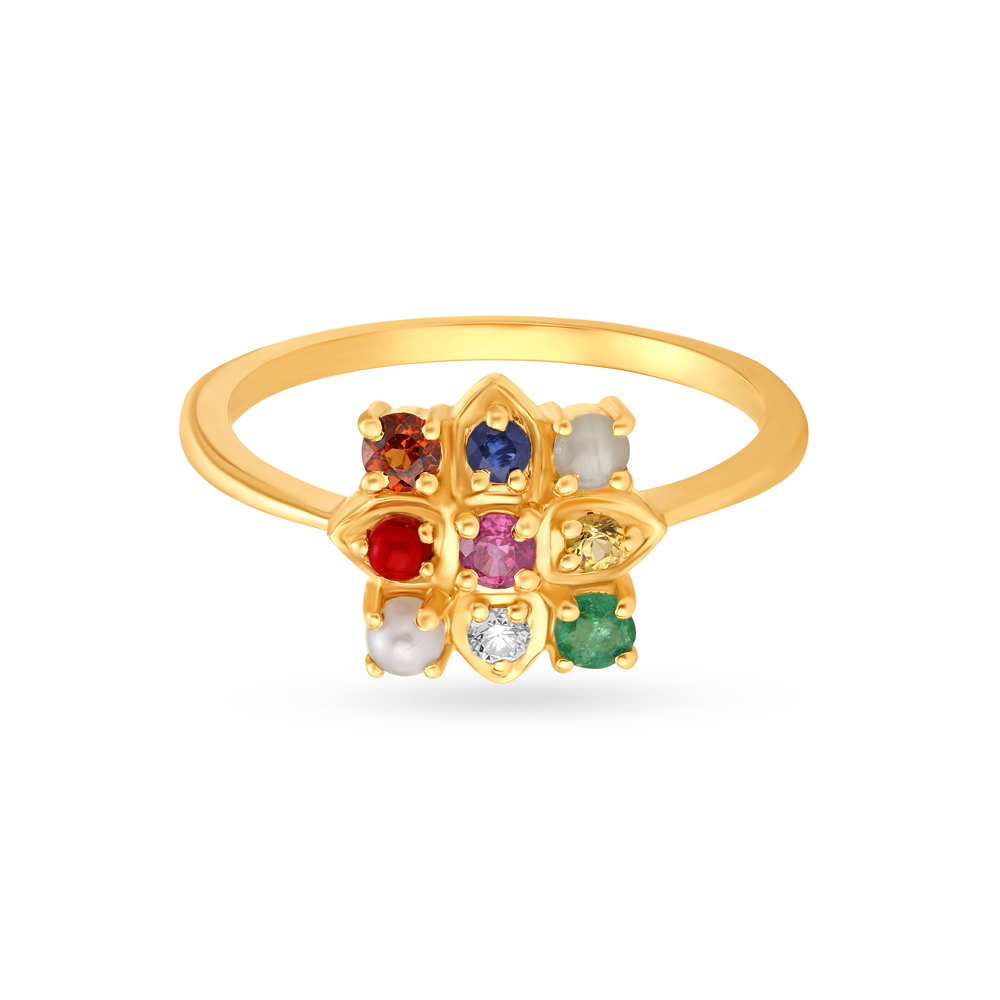 Vibrant Navaratnam Diamond Ring