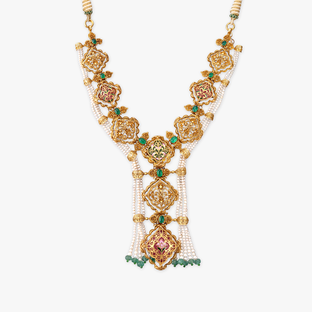 Opulence Pearl Gold Necklace Set