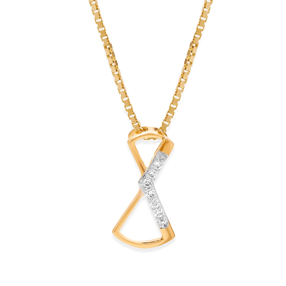14KT Yellow Gold Glinting Abstract Diamond Pendant