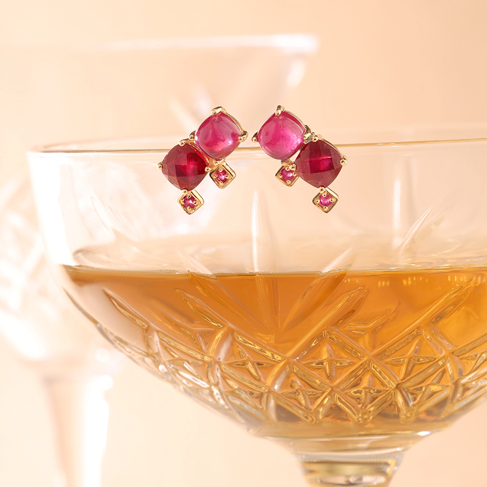 Razzle Dazzle 14KT Ruby Stud Earrings