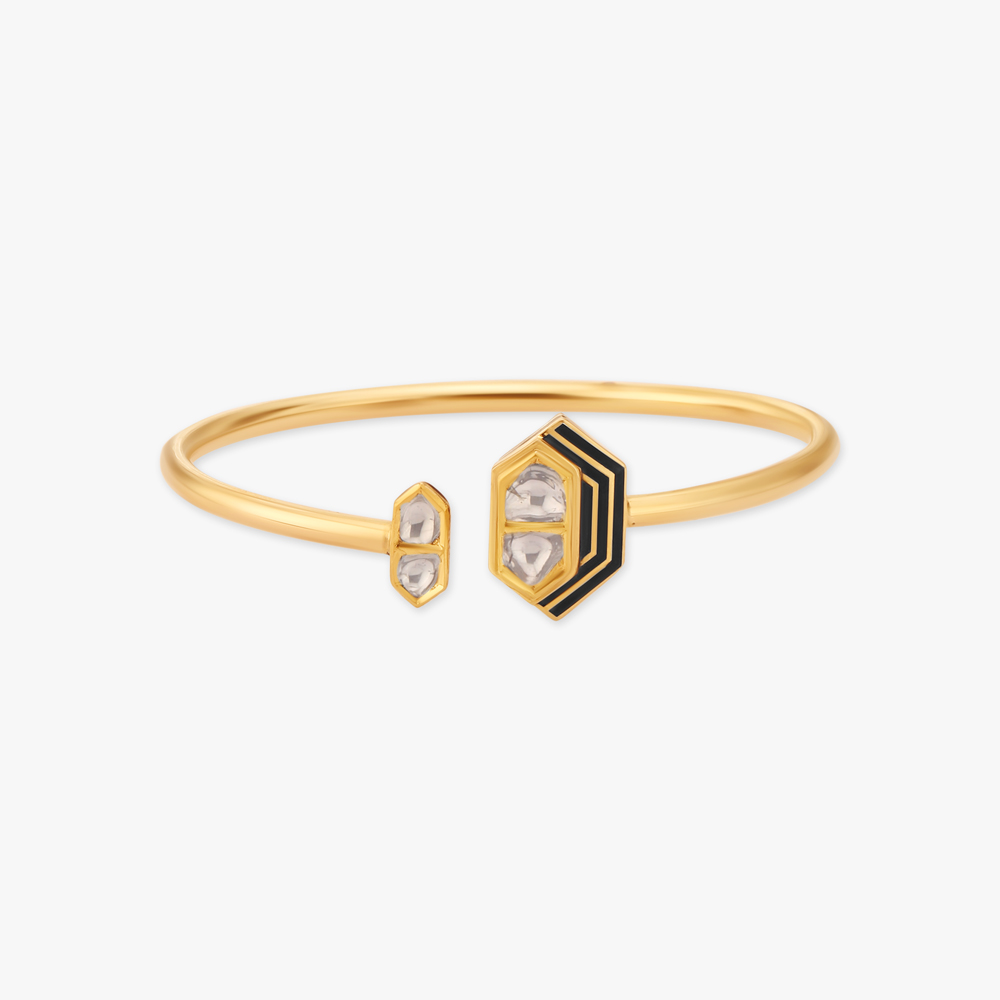 Geometric Polki Bangle
