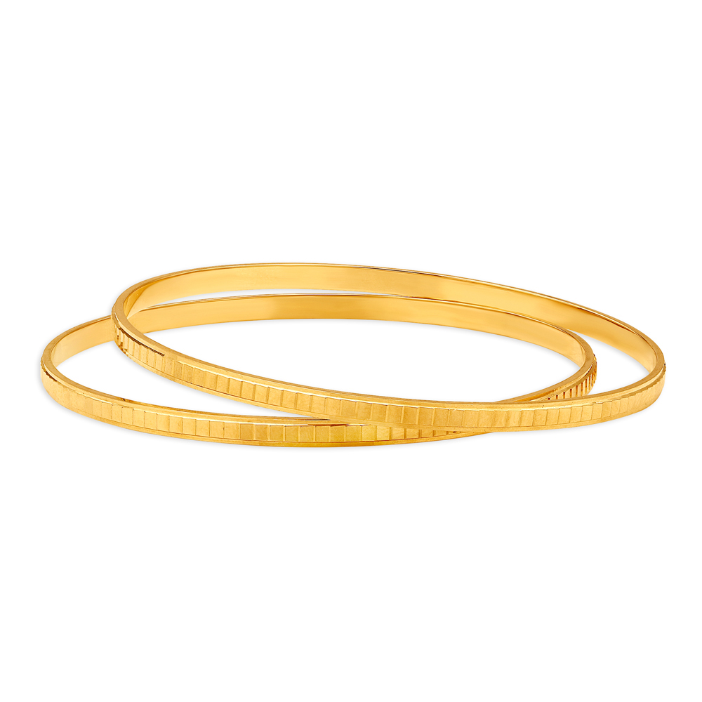 Stark Yellow Gold Block Bangles