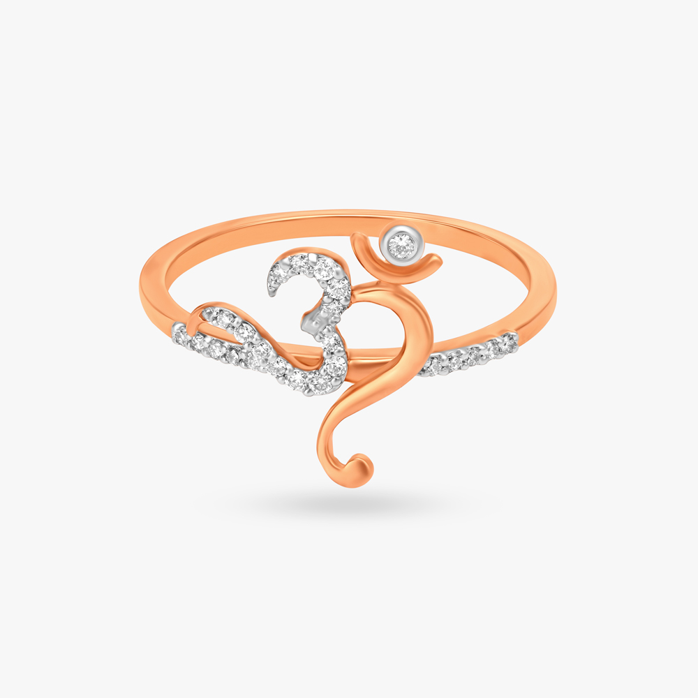 Shimmering Om Diamond Ring