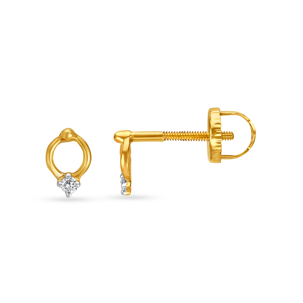 Contemporary Small Single Stone Stud Earrings