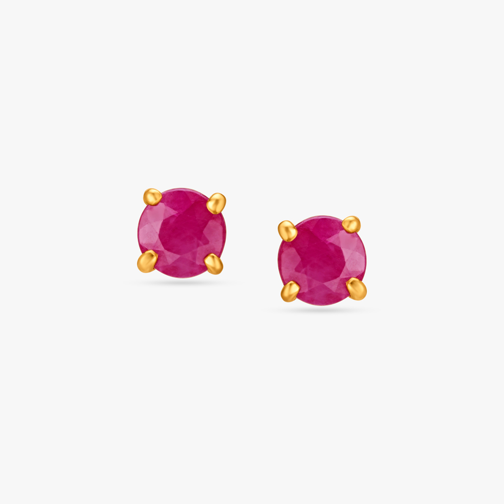 Fiery Ruby Stud Earrings