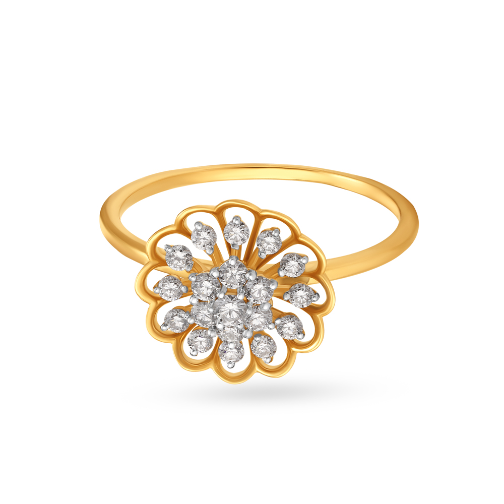 Pristine Floral Diamond Finger Ring