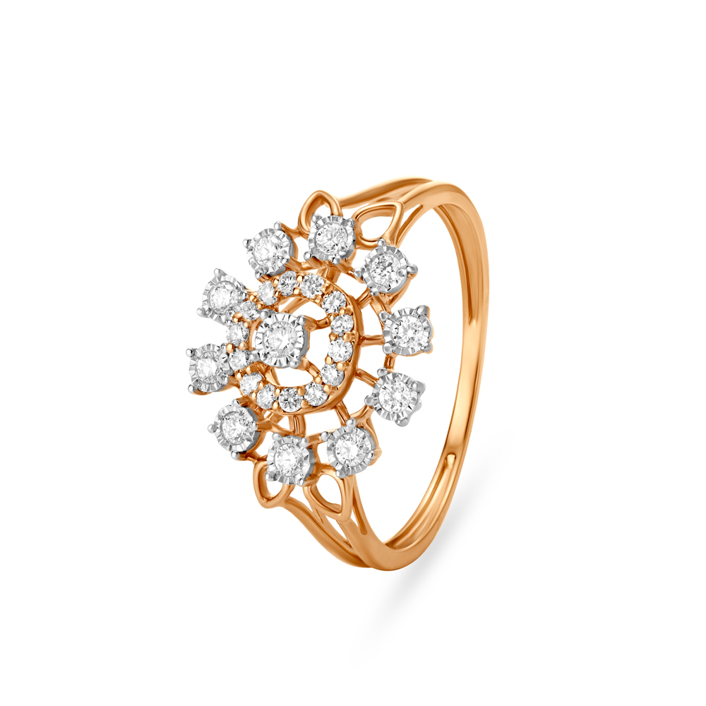 Stately Floral Finger Ring