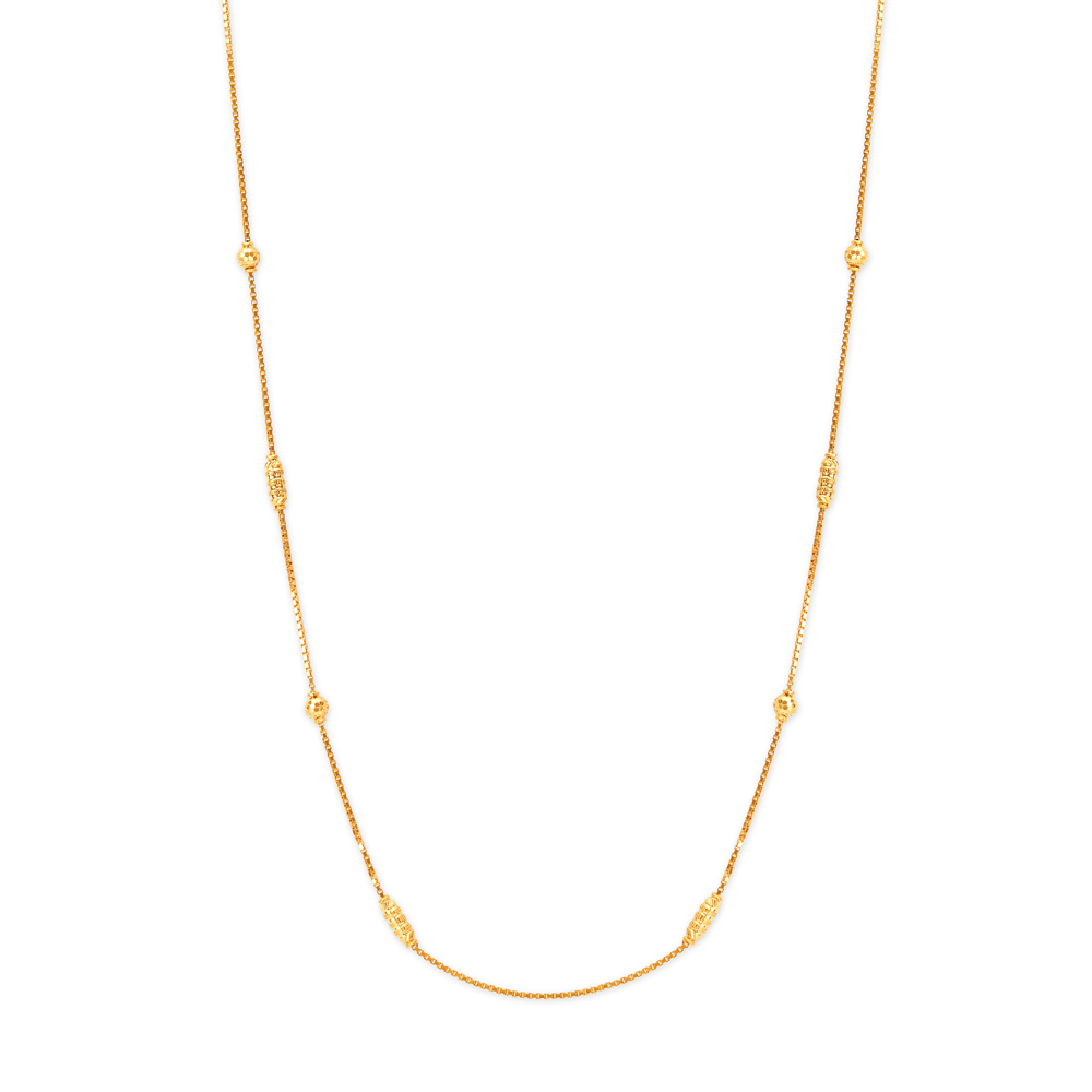 22KT Yellow Gold Carved Snazzy Chain With Magical Multi Designs