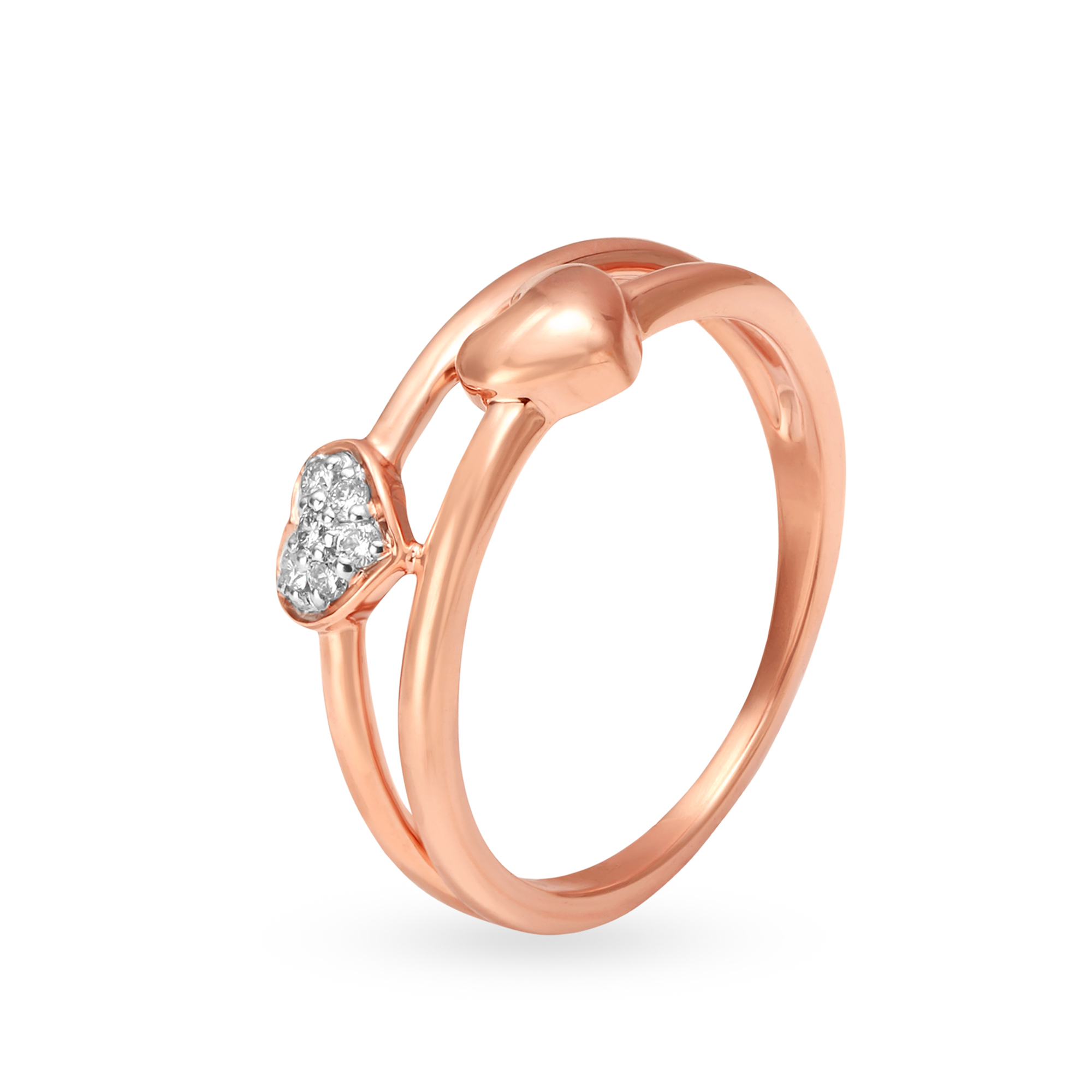 14 kt Rose Gold Diamond Finger Ring