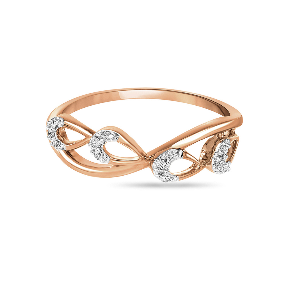 18KT Pretty Diamond Rose Gold Ring