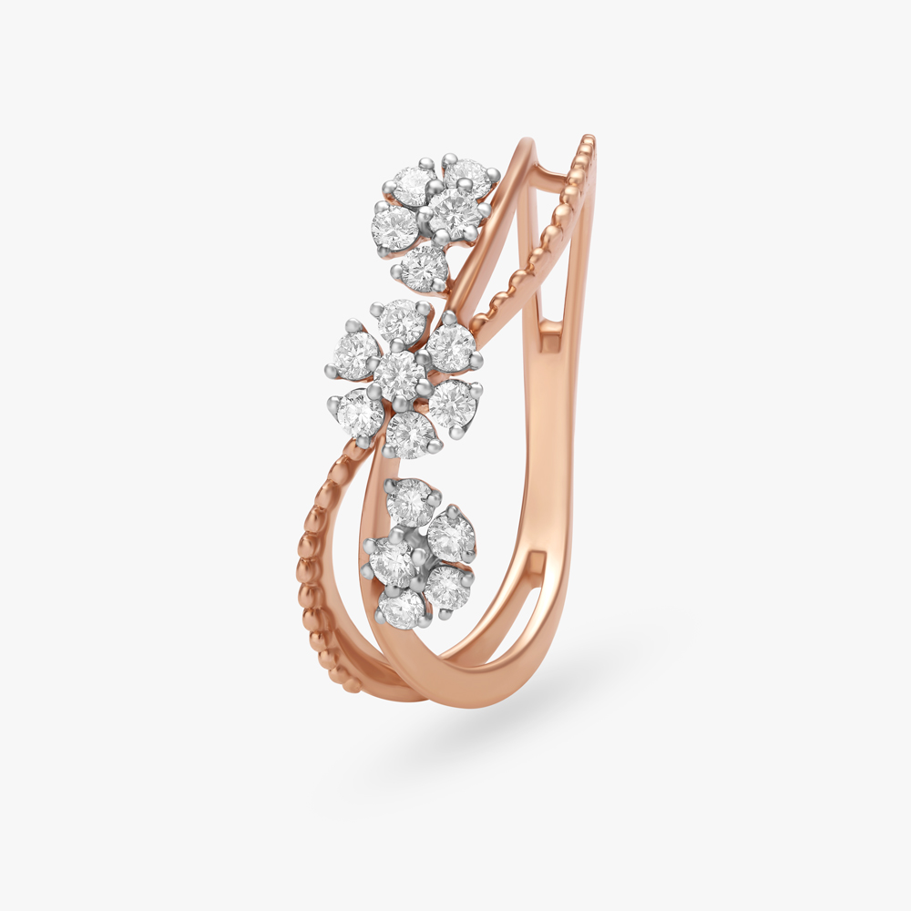 Contemporary Crossover Diamond Ring