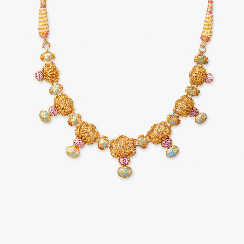 Grandeur Gleam Gold Necklace Set