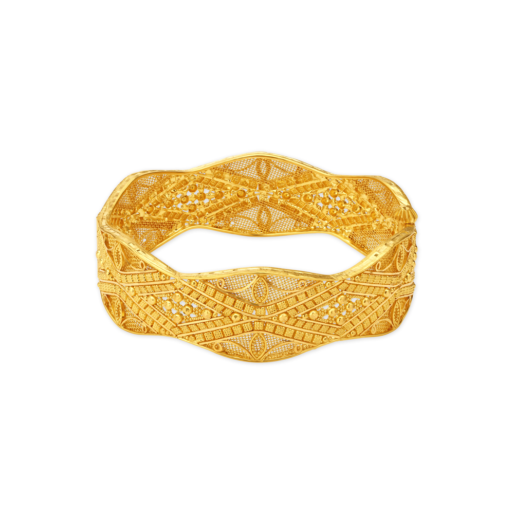 Artistic Floral Gold Bala Bangle