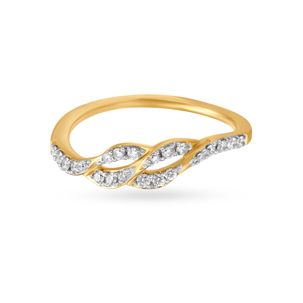 Sleek Crossover Diamond Finger Ring