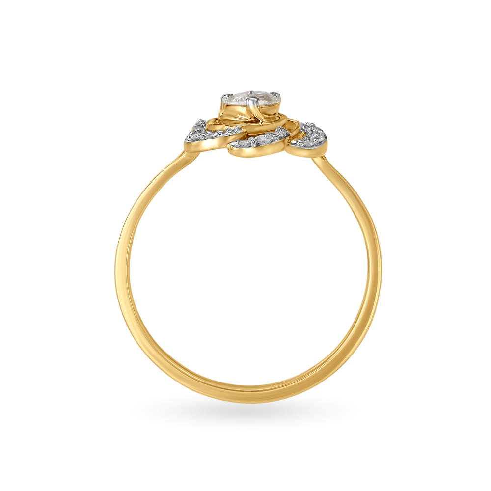 Sublime 14KT Gold Rose Finger Ring